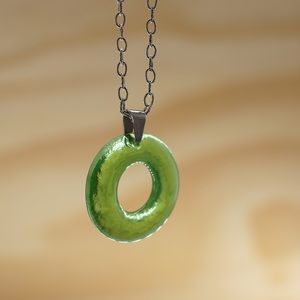 Hand Crafted | Jewelry | Sake Green Glass Necklace Upcycled Alcohol ...